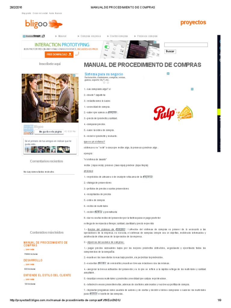 Manual de Procedimiento de Compras | Inventario | Calidad (comercial)