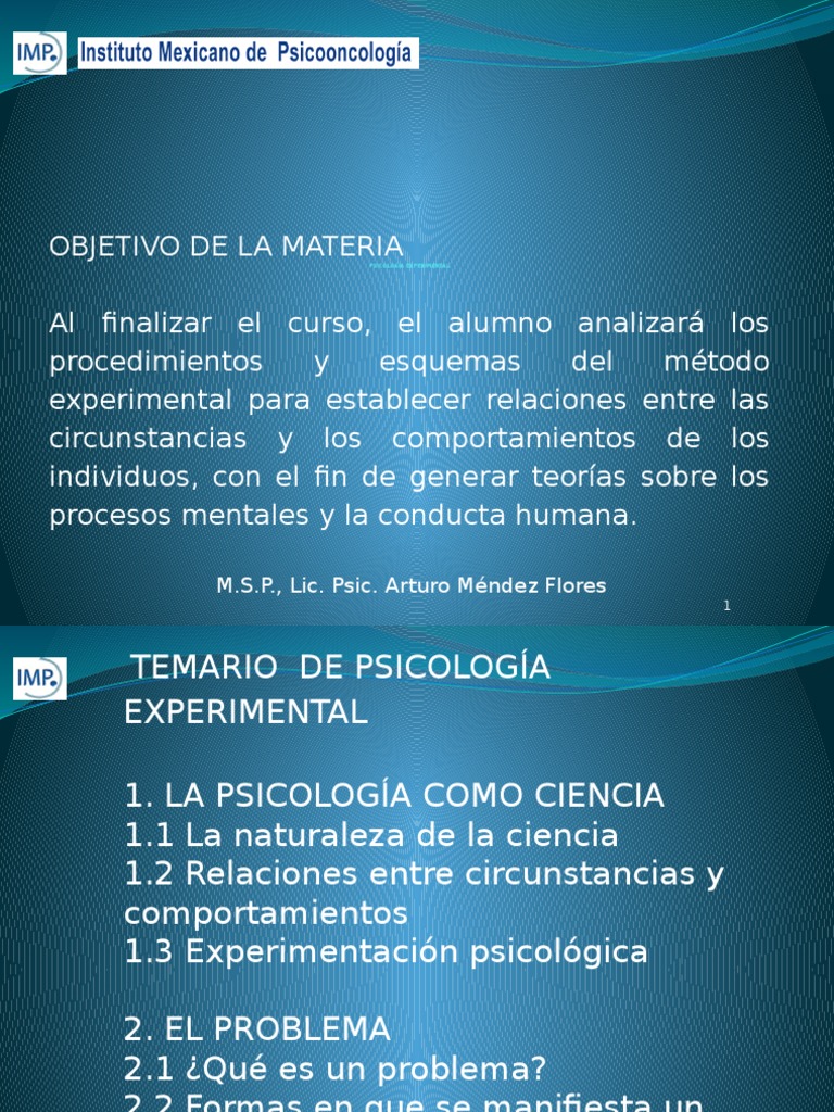 Psicología Experimental | PDF | Método científico | Science