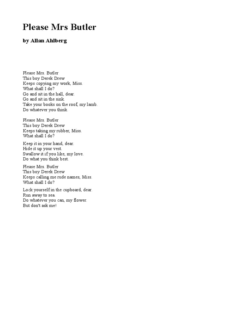 Please Mrs. Butler | PDF