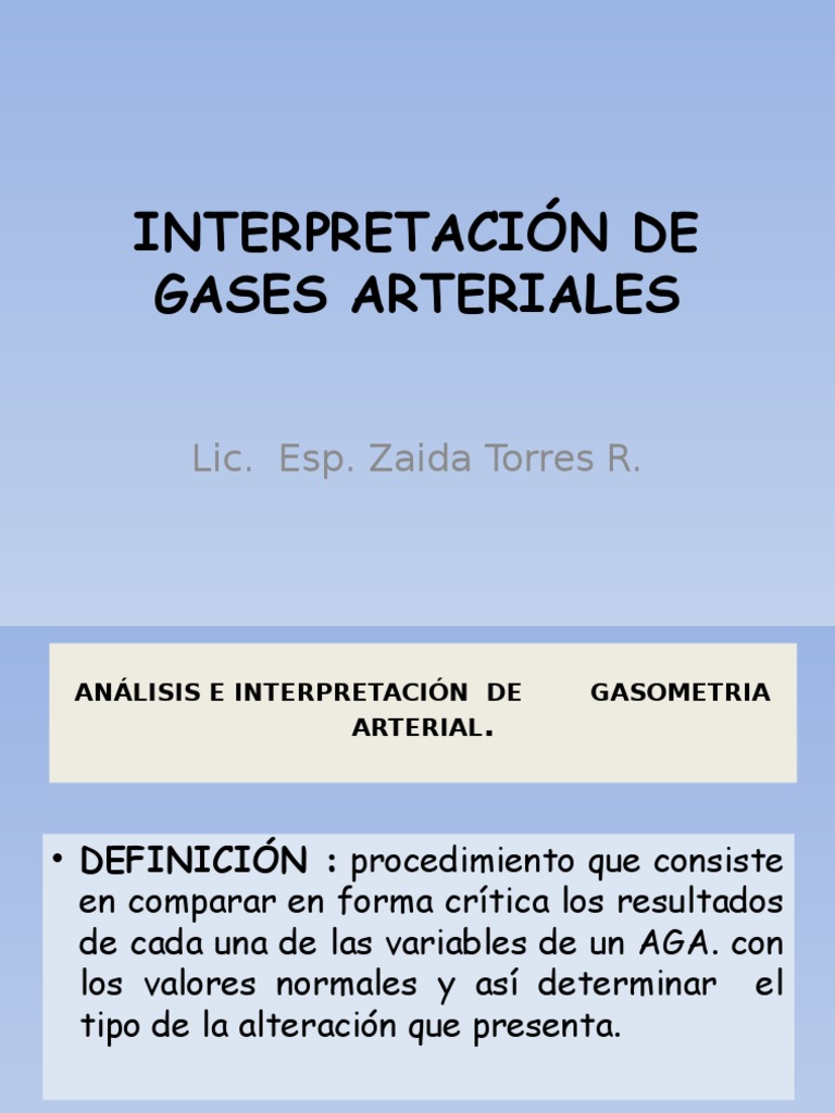 Interpretacion de Gases Arteriales ZTR | PDF | Sistema respiratorio ...