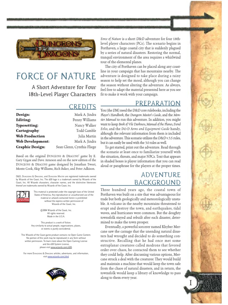 DND Force of Nature | PDF | Dungeons & Dragons | D20 System
