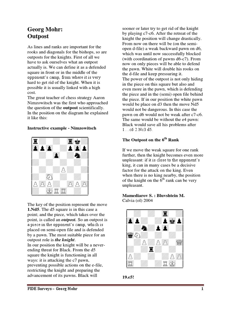 Chess Knight Outposts Explained | PDF | Chess Strategy | Traditional Games