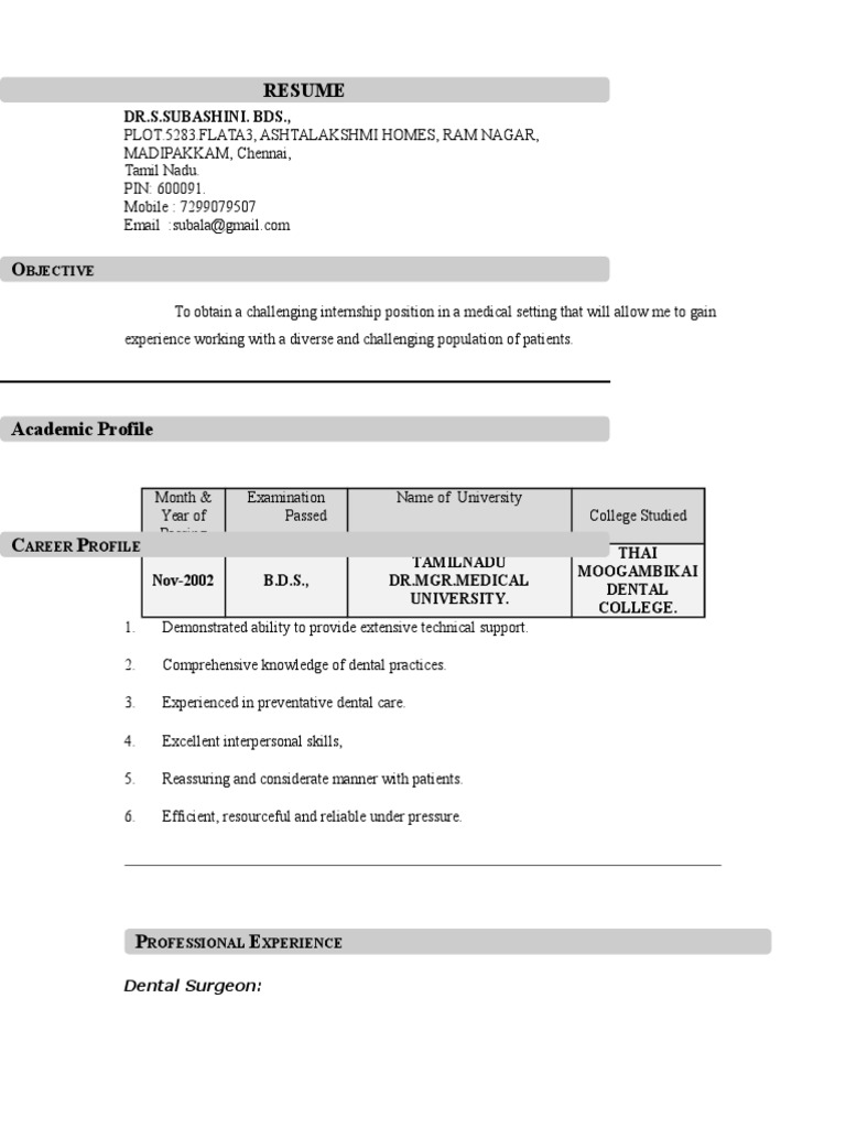 SUBASHINI | PDF | Dental Degree | Dentistry