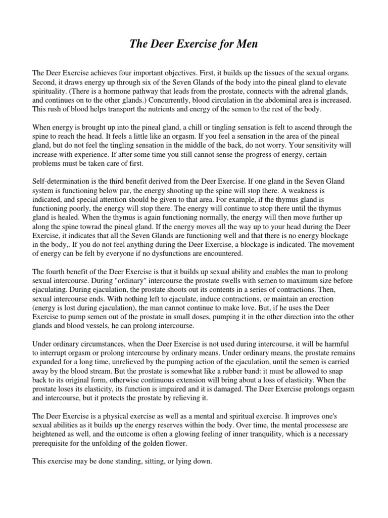 The Deer Exercise for Men | Prostate | Sexual Intercourse