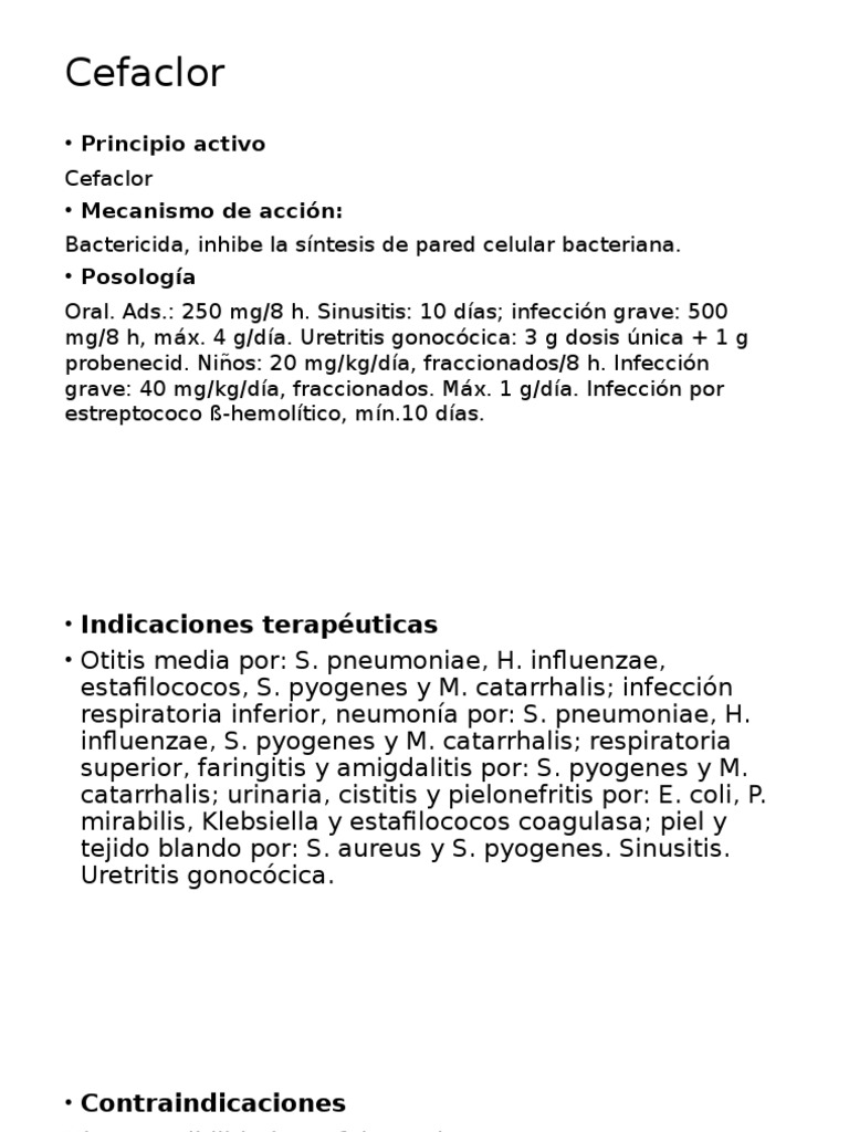Cefaclor | PDF | Ciencias de la Salud | Especialidades Medicas