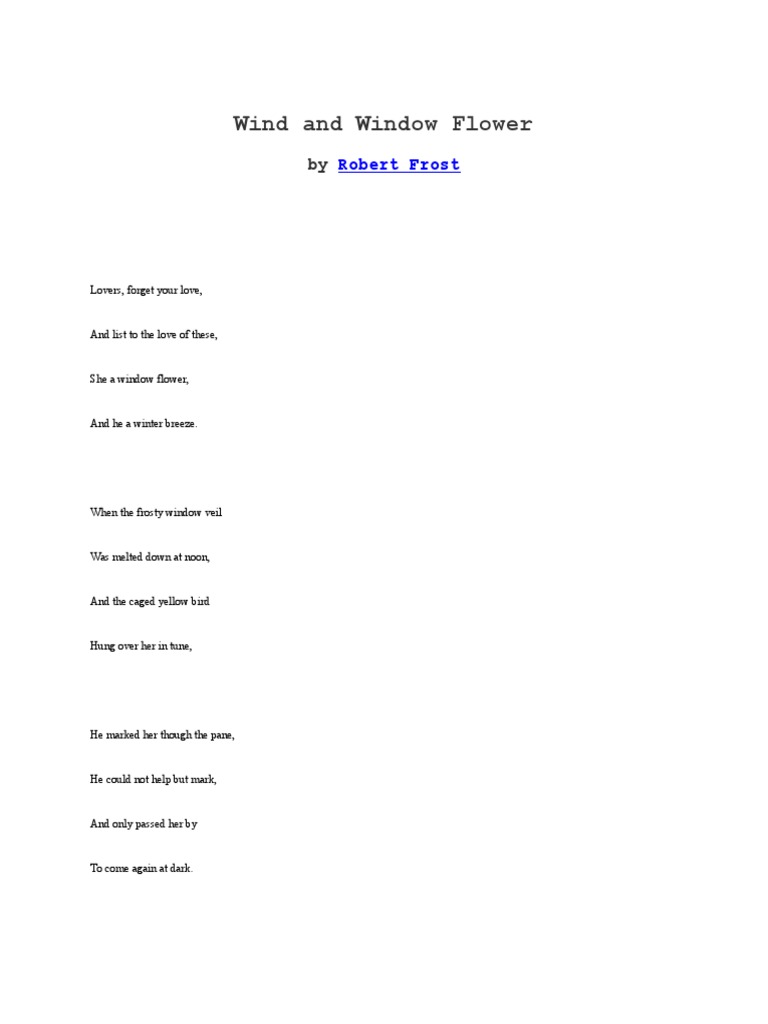 Wind and Window Flower | PDF