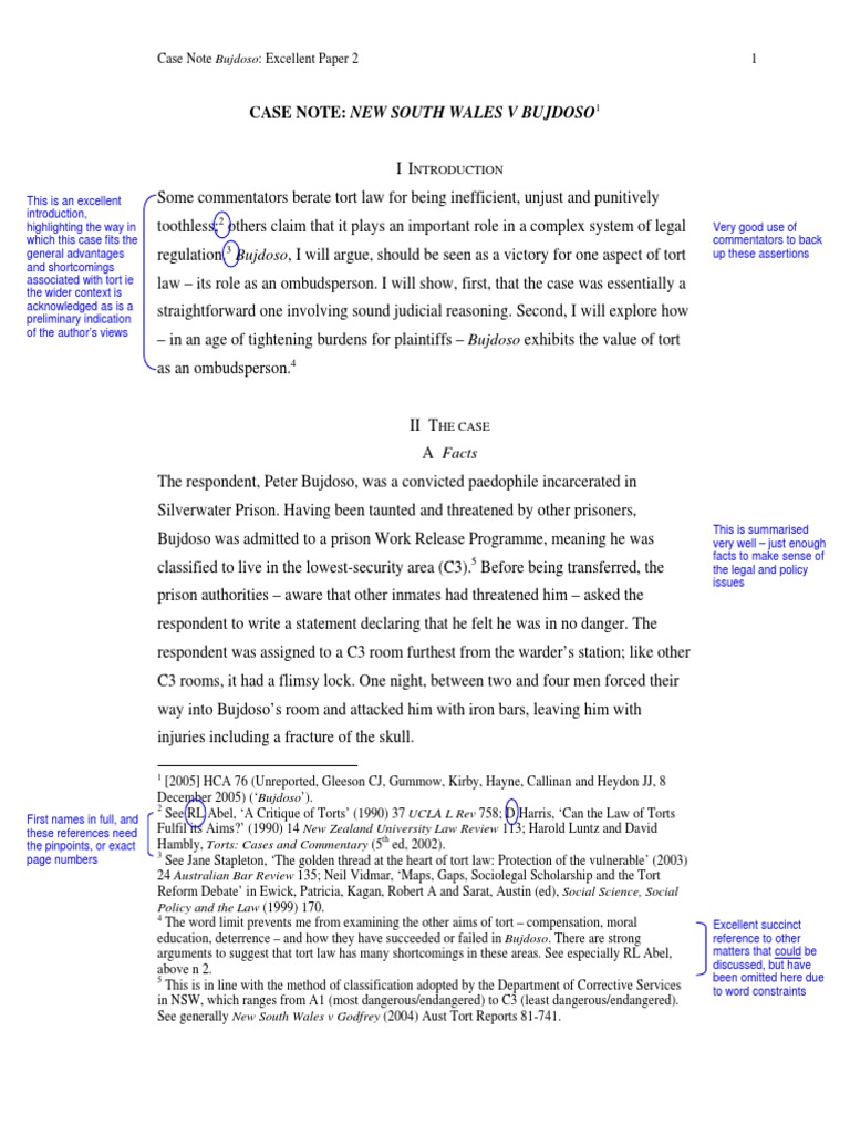 Case Note Excellent2 Annotated | PDF | Negligence | Duty Of Care