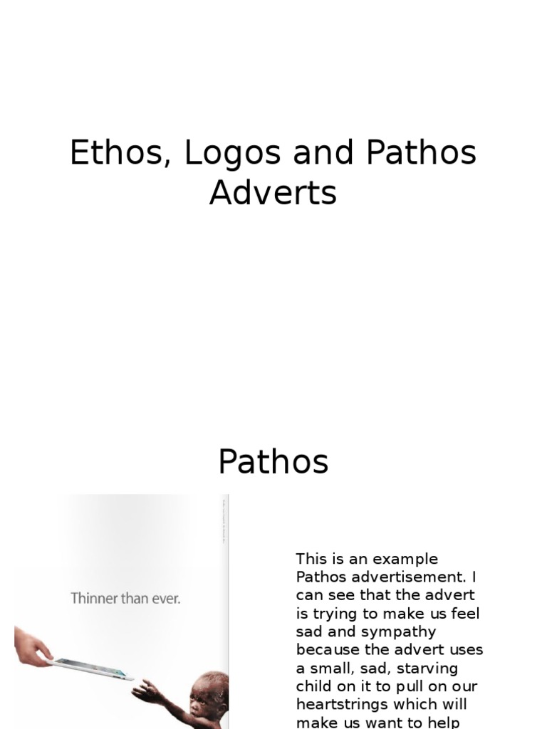 Ethos, Logos and Pathos Adverts | PDF | Influence (Social And Political ...