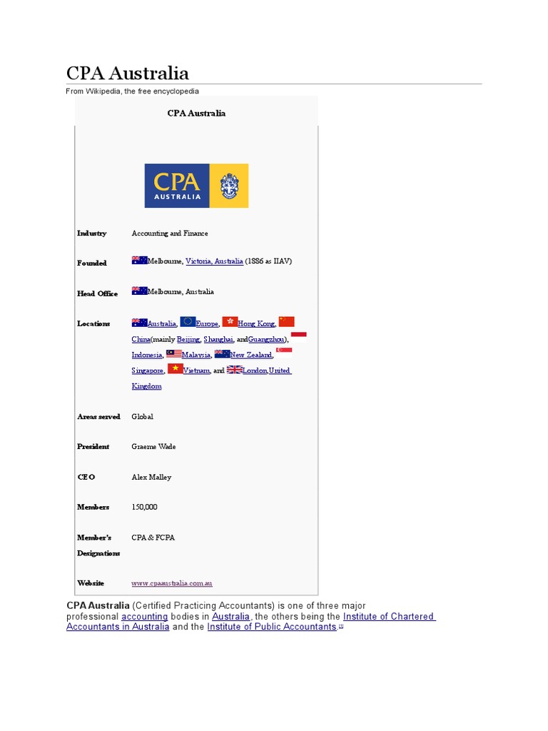 CPA Australia: Global Accounting Body | PDF | Accountant | Professional ...