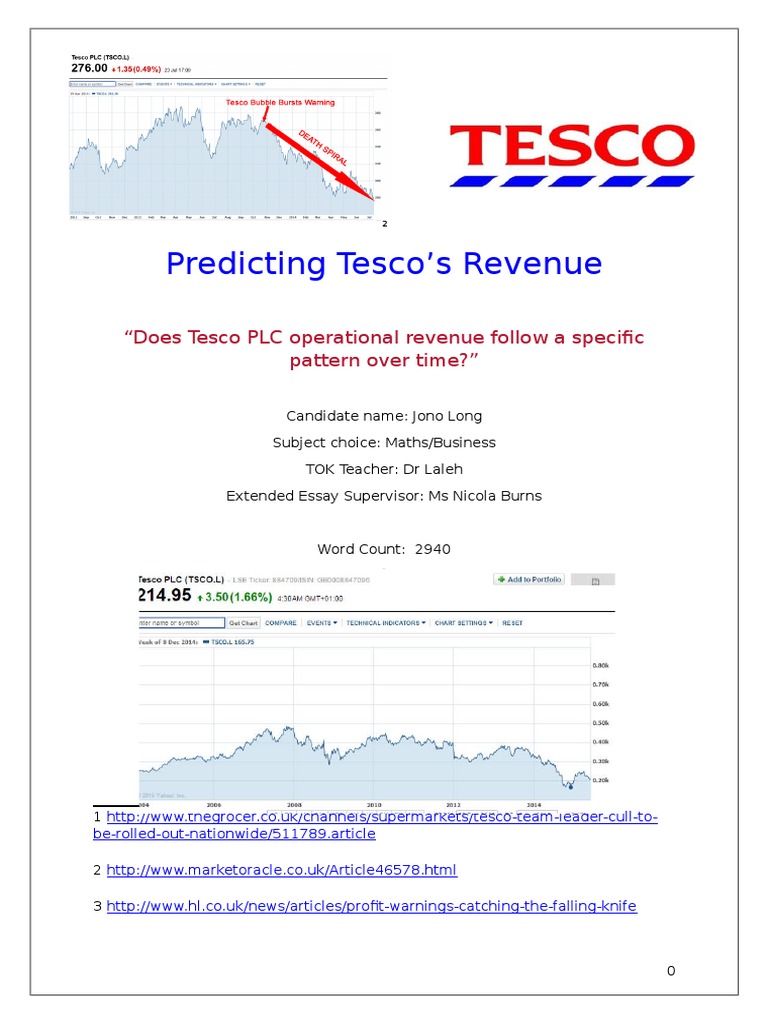 Predicting Tesco's Revenue (Extended Essay) | PDF | Moving Average ...