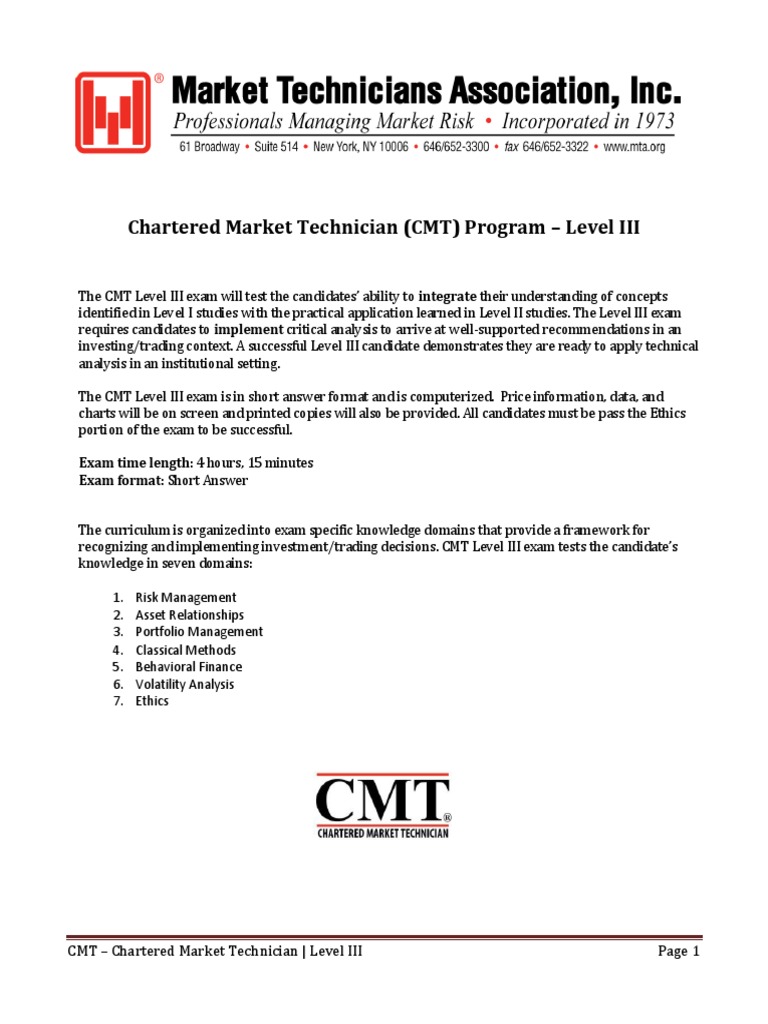 CMT Level III Exam Guide | PDF | Asset Allocation | Risk