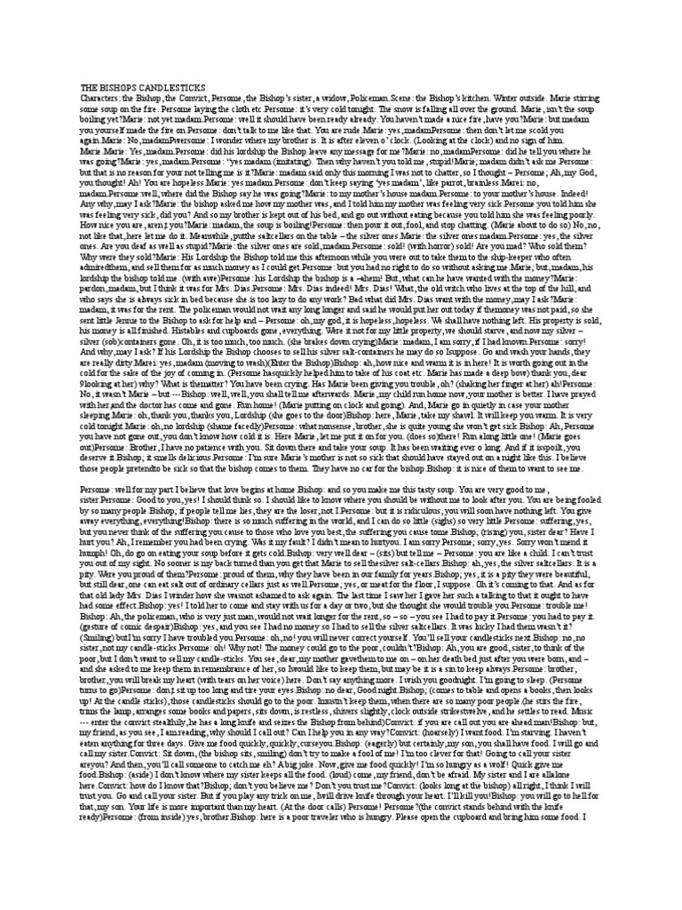 Summary of The Bishop's Candlesticks | PDF