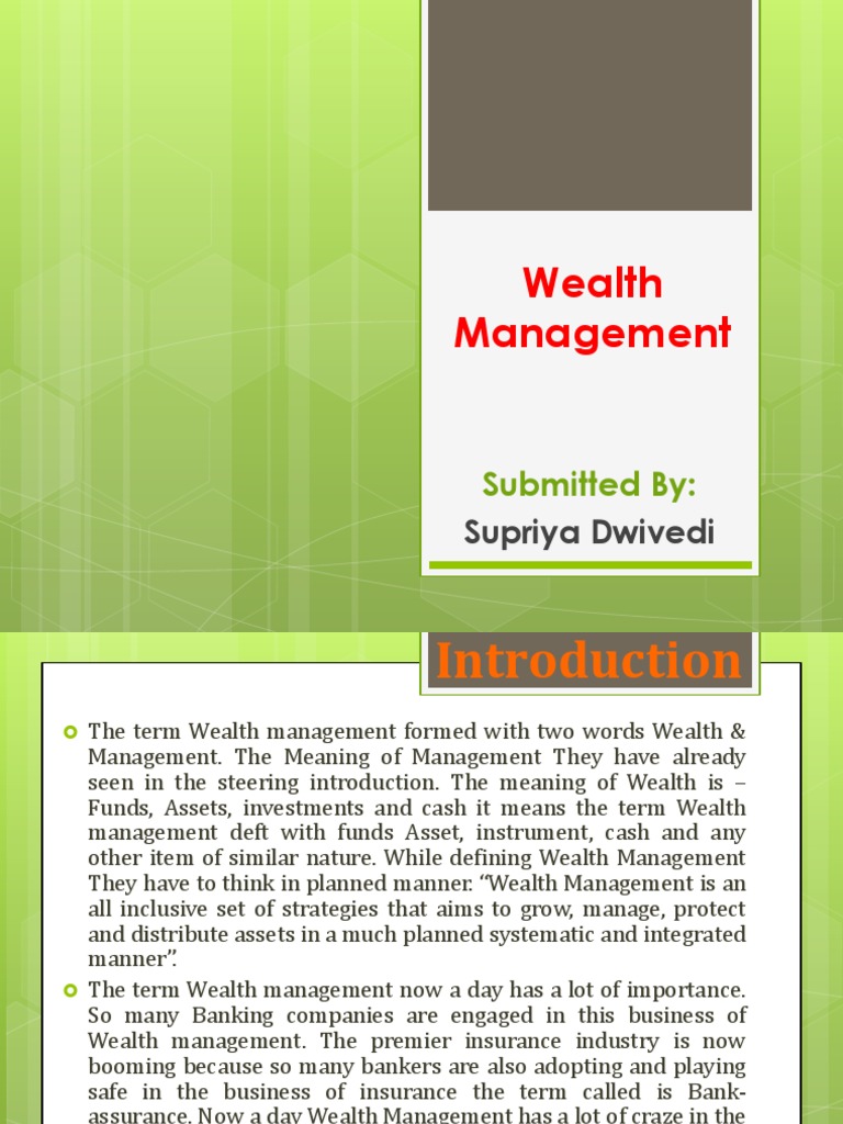 Wealth Management: Submitted by | Download Free PDF | Wealth Management ...