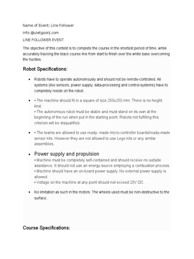 Name of Event-Line Follower | PDF | Power Supply | Machines