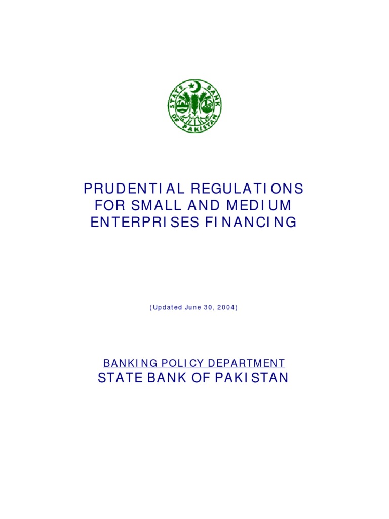 Prudential Regulations For Small and Medium Enterprises Financing | PDF ...