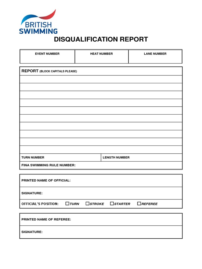 Judges DQ Report v5.4 Feb2014 | PDF | Bathing | Racing