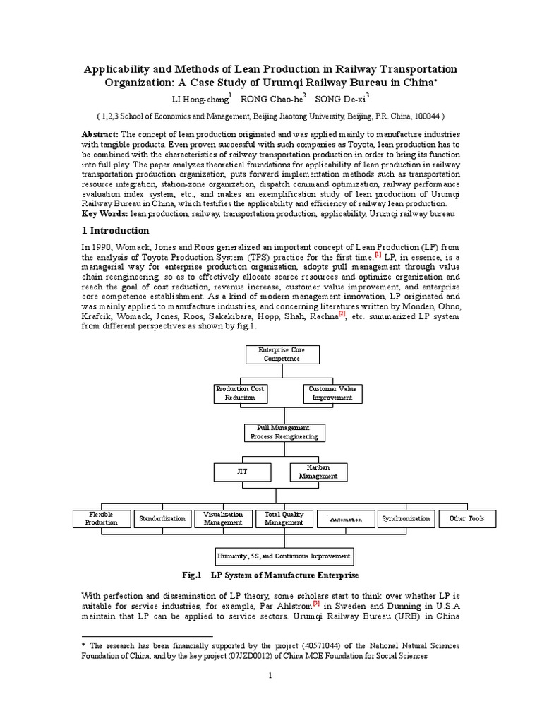 Lean Production in Railway Transportation Organization | PDF | Lean ...