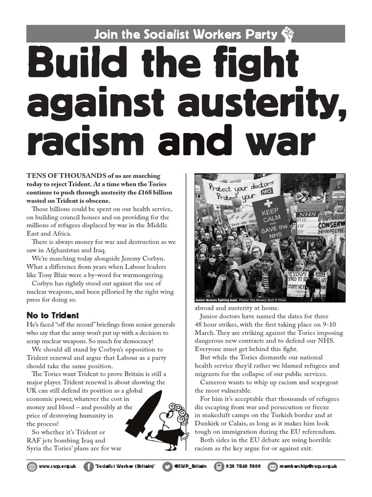 Join The SWP Flyer 270216 | Download Free PDF | Socialism ...