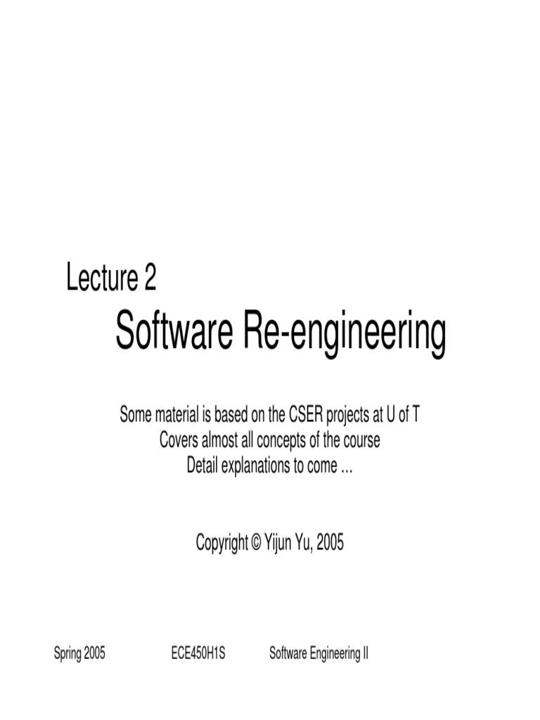 Software Re-Engineering | PDF | Software Architecture | Engineering