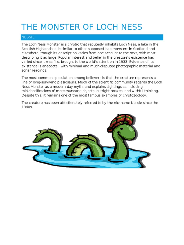 Loch Ness Monster: Myths and Facts | PDF | Social Science