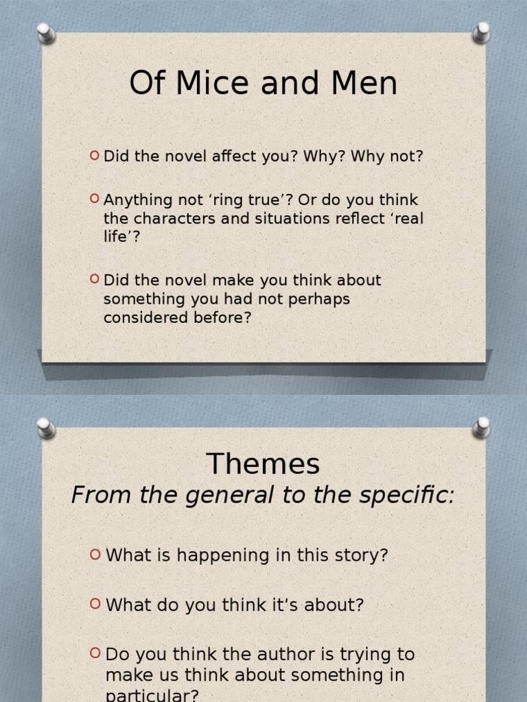 Analysing A Literary Text Mice Men | PDF