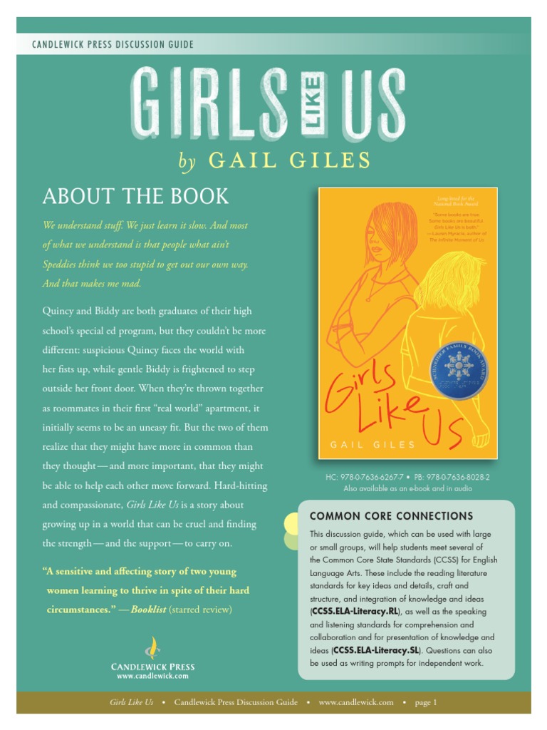 Girls Like Us by Gail Giles Discussion Guide | Further Education ...