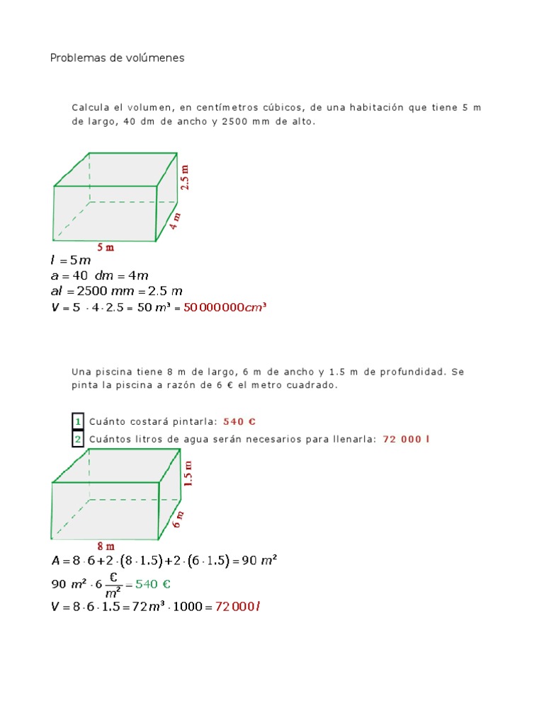 Ejercicios Resueltos Volumenes y Areas | PDF