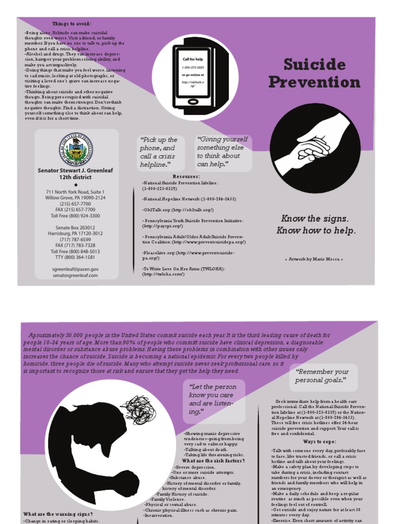 Suicide Prevention Brochure | PDF | Suicide | Mental Disorder