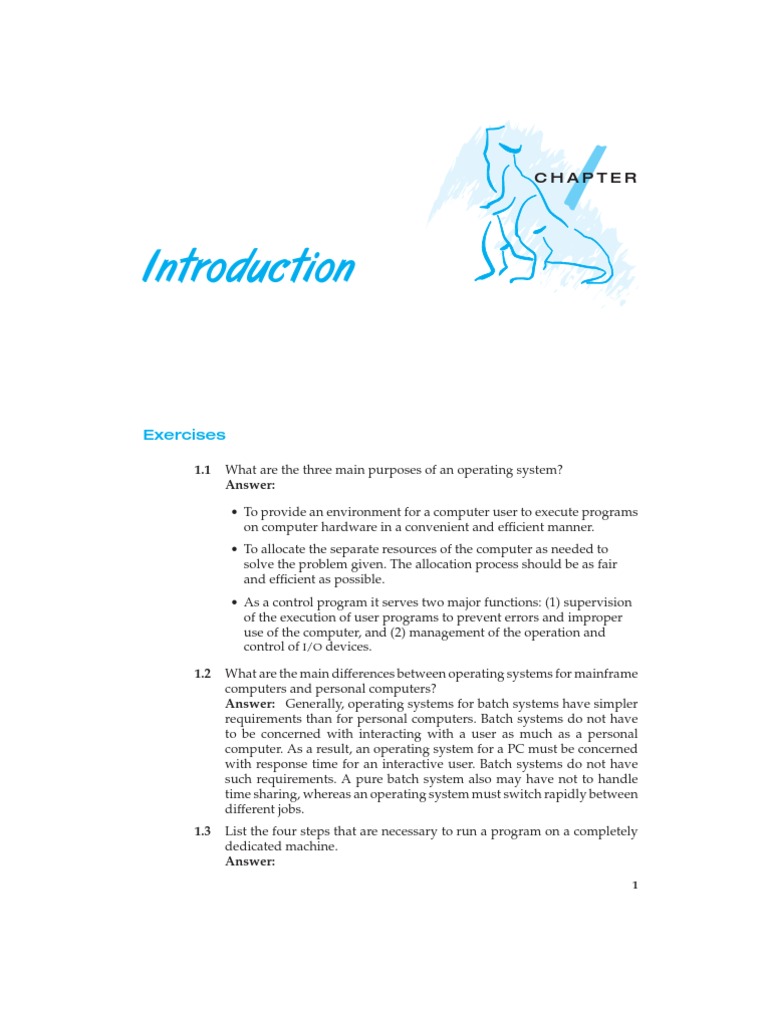 Solutions of Operating System CH1 | PDF | Kernel (Operating System) | Operating System