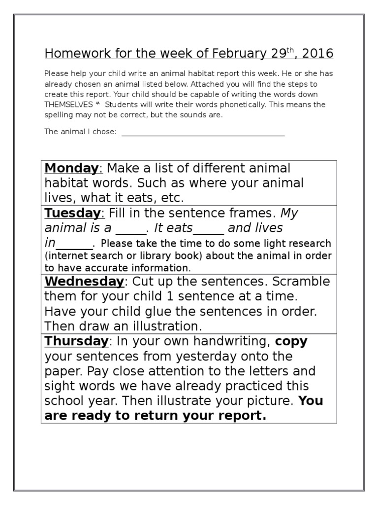 Animal Habitat Report Guidelines | PDF