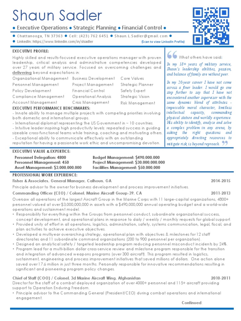 Shaun Sadler Resume Operations%252c Leadership%252c Management Expert ...