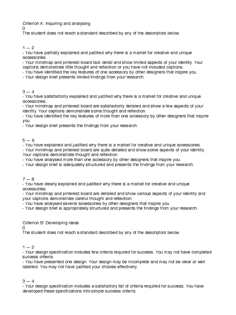 task specific criteria | Specification (Technical Standard) | Cognitive ...