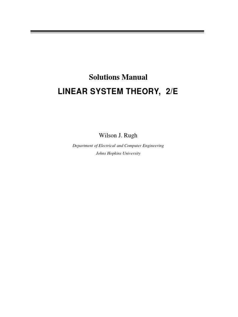 Linear System Theory 2 e Sol | PDF | Stability Theory | Eigenvalues And ...