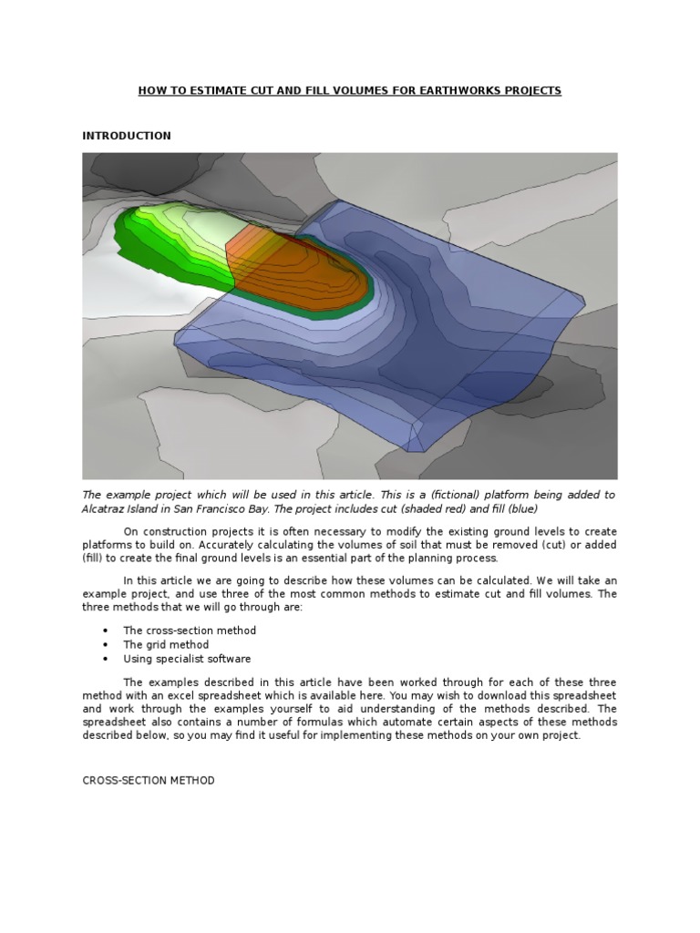 Planning - Cut & Fill, Site Grading | PDF | Volume | Spreadsheet