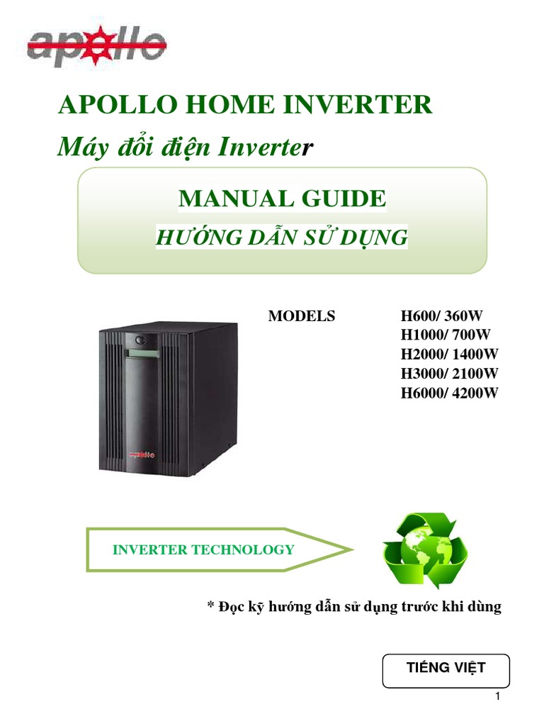 Huong Dan Su Dung Inverter Apollo | PDF