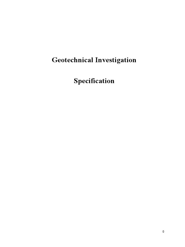 Geotechnical Investigation Specification | PDF | Geotechnical ...