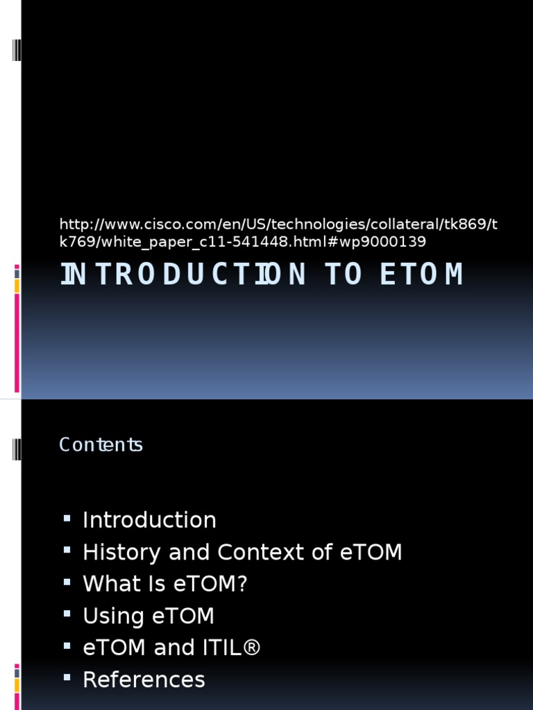 Week 11 Introduction To Etom | PDF | Service Oriented Architecture ...