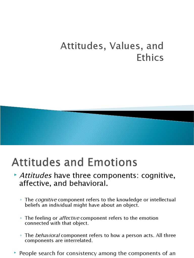 Attitudes, Values, and Ethics | PDF | Emotions | Attitude (Psychology)