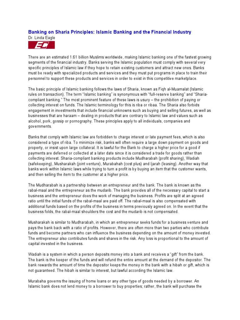 Banking On Sharia Principles: Islamic Banking and The Financial ...