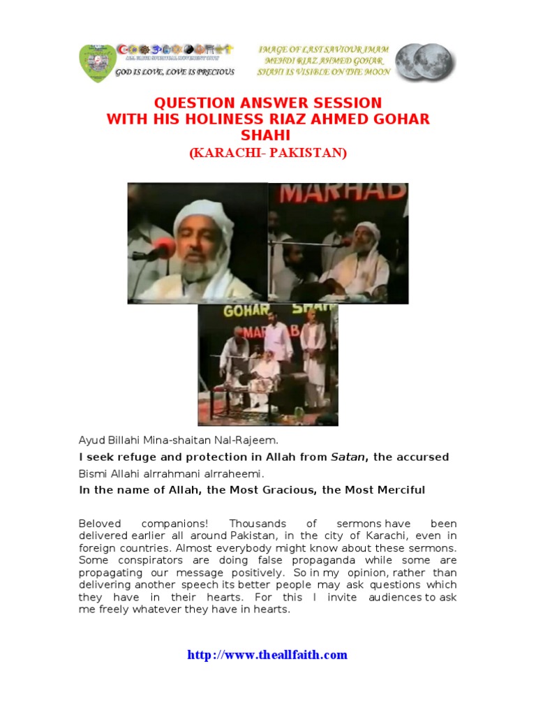 Q&A with Riaz Ahmed Gohar Shahi | PDF | Hadith | Ali