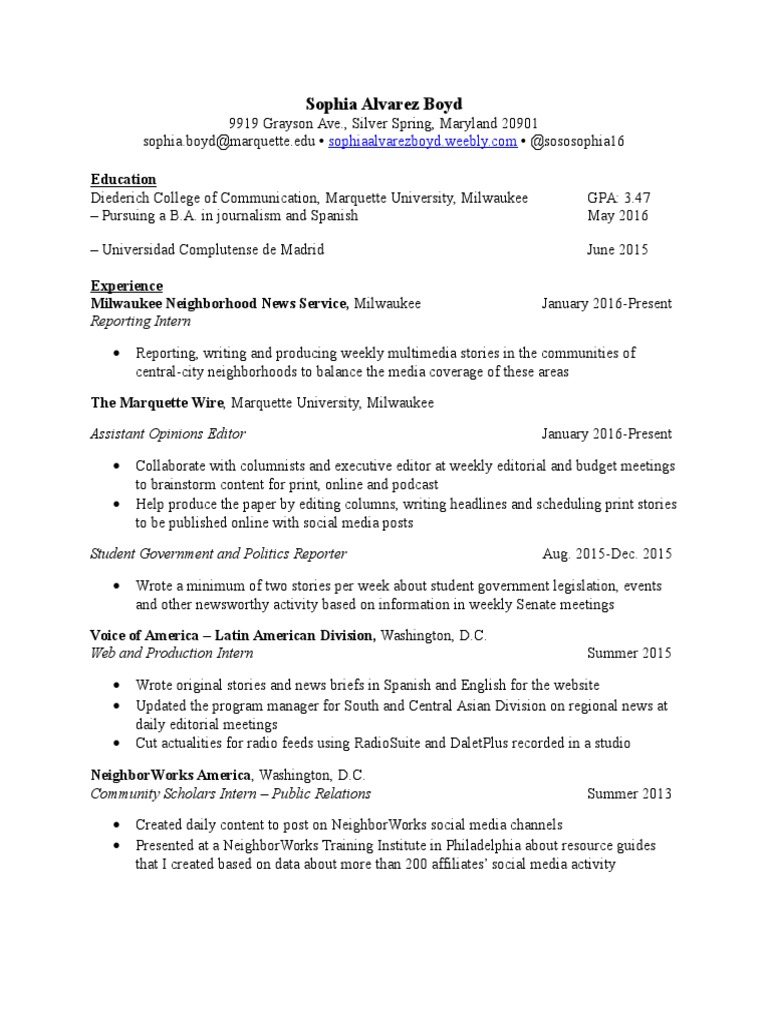 Sophia Boyd Resume | PDF