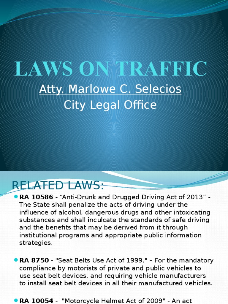 Overview of Traffic Laws and Penalties | PDF | Drunk Driving In The ...