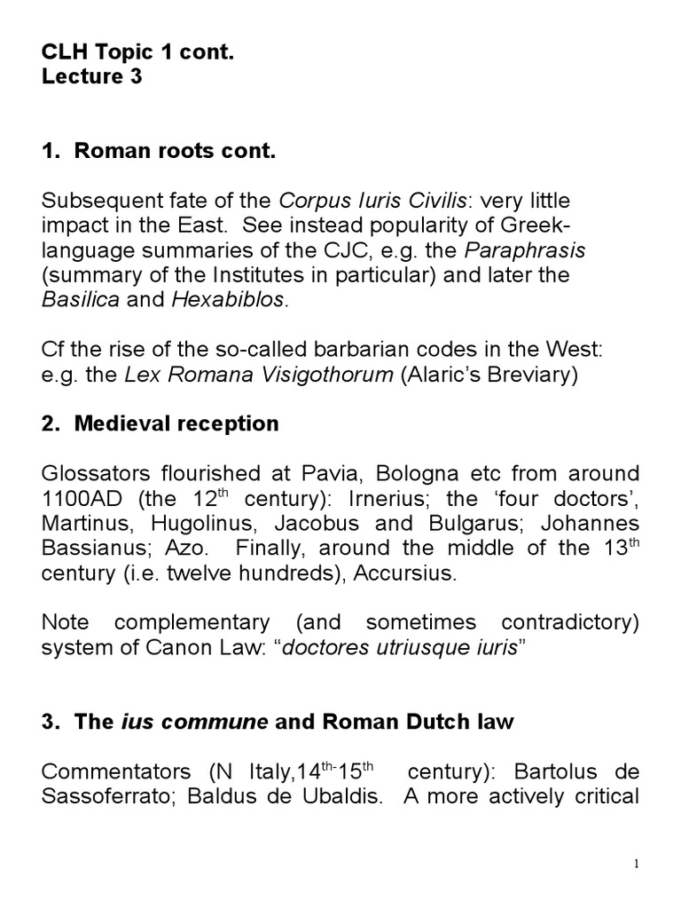 CLH Topic 1 Cont.: Basilica and Hexabiblos | PDF | Equity (Law ...