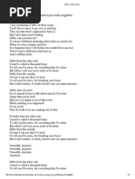 Adele Hello Lyrics | PDF