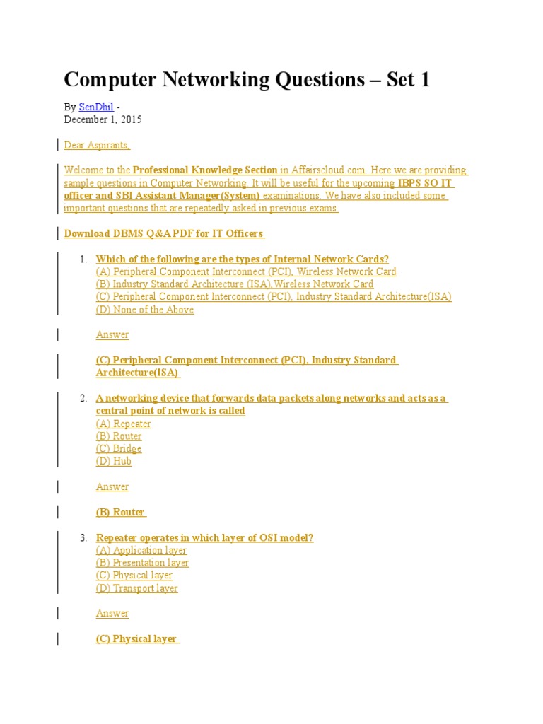 Computer Networking Questionsdoc Osi Model Computer Network 6060
