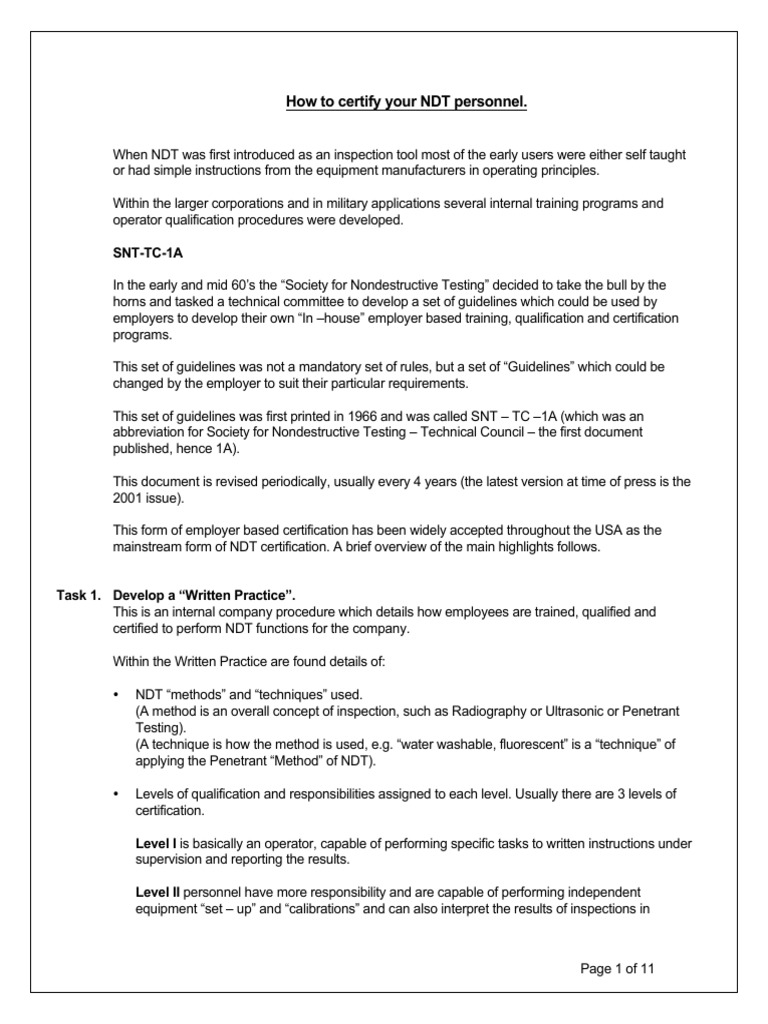 How To Certify Your NDT Personnel | PDF | Nondestructive Testing | Test ...