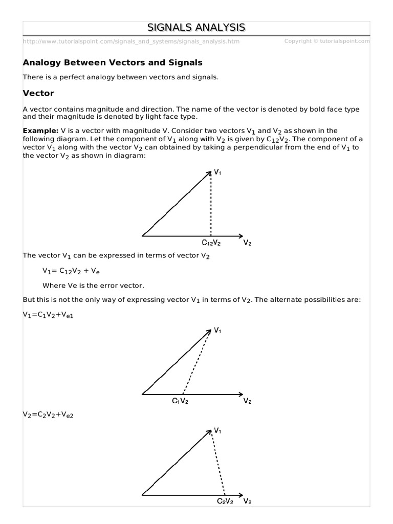 Signals Analysis | Download Free PDF | Euclidean Vector | Teaching ...