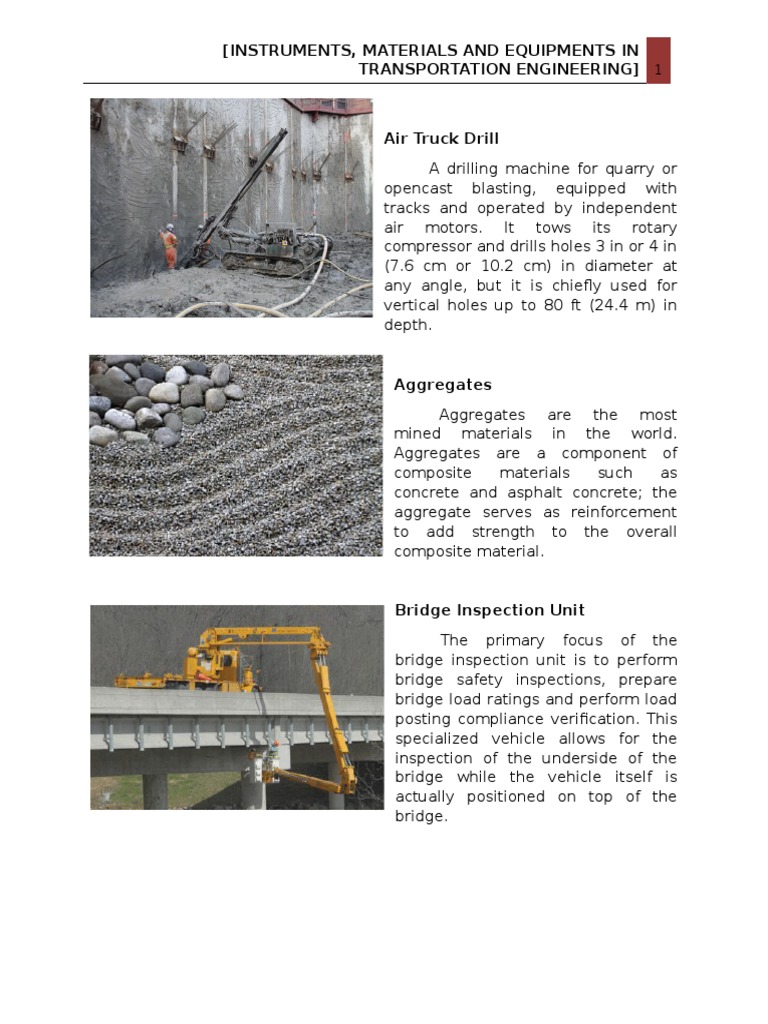 Instruments in Transpo Engg | PDF | Construction Aggregate | Road Surface