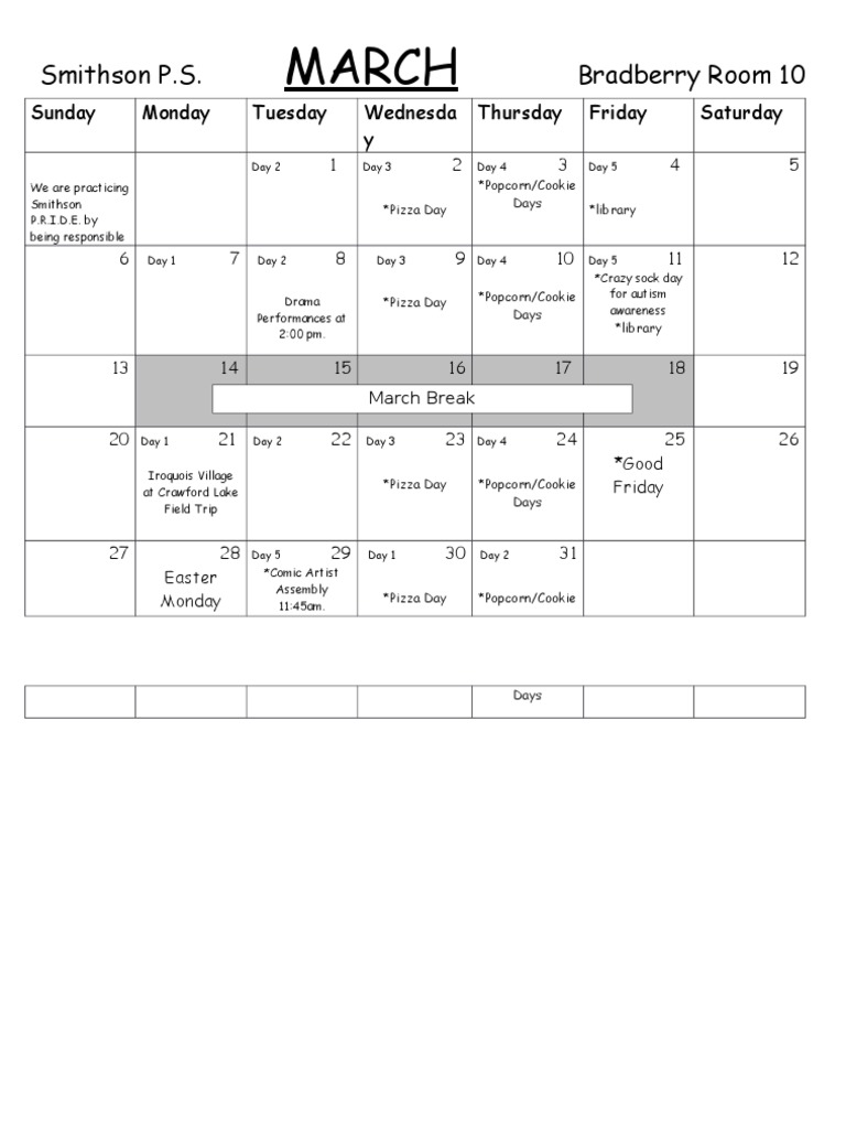 March Calendar | PDF